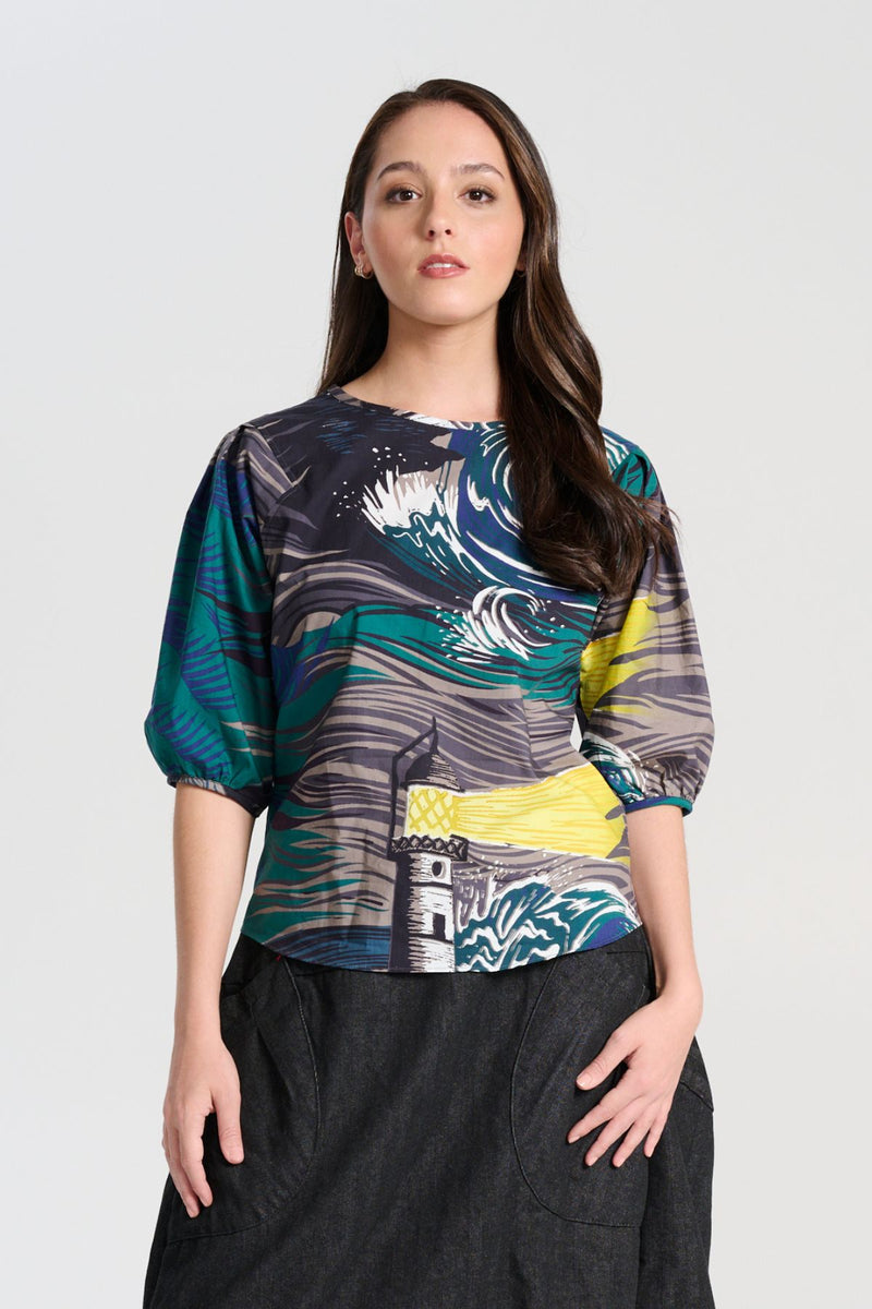 Isla Blouse Storm in Cotton | Olga de Polga