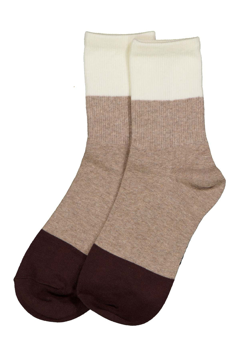 Cotton Colour Block Socks Latte – Olga de Polga